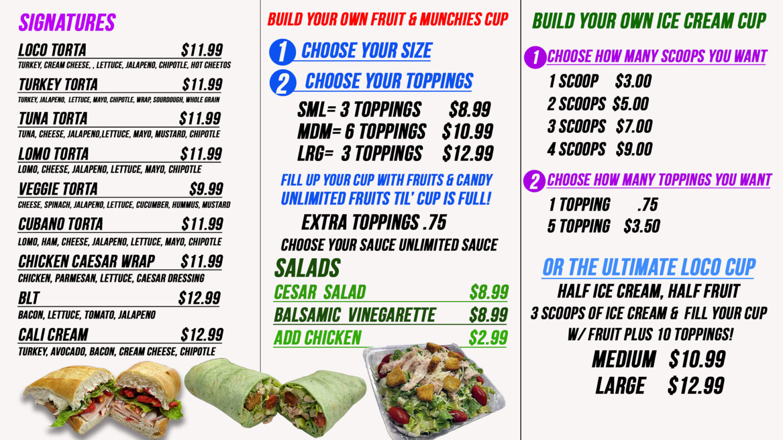 LOCOS MENUS - DIGITAL MENU DESIGN