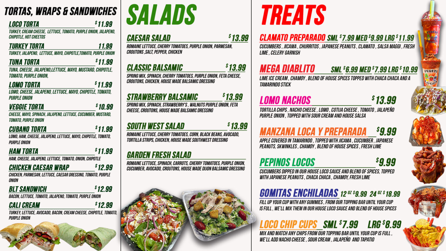 LOCOS MENUS - DIGITAL MENU DESIGN